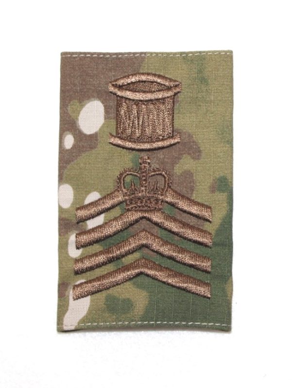 Multicam Rank Slide, Drum Major (Staff Sergeant), Bronze Embroidery ...