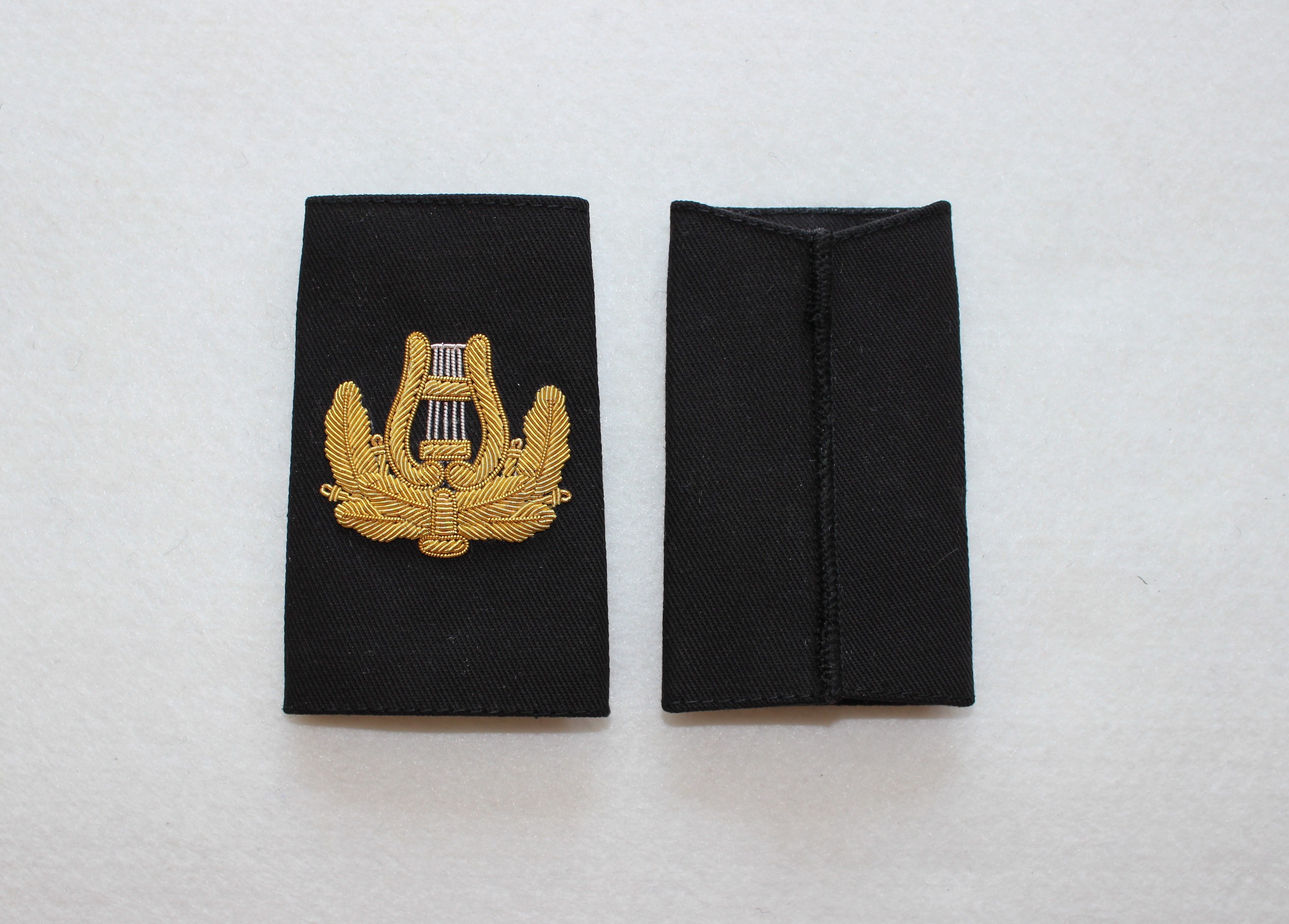 Musicians Rank Slides, Gold on Black (Pair) - The Marching Band Shop