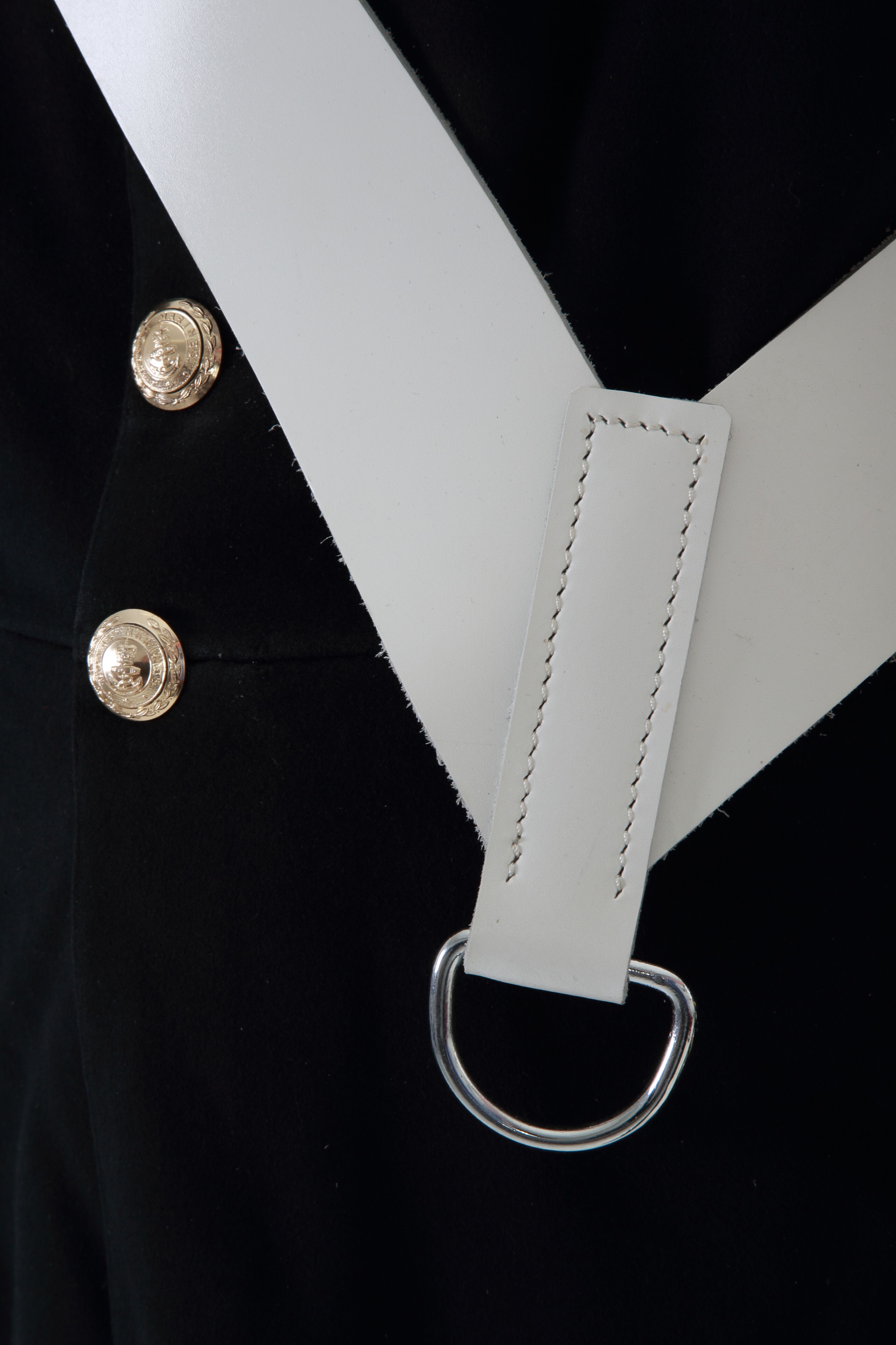 White Leather Side/Tenor Drum Sling - The Marching Band Shop