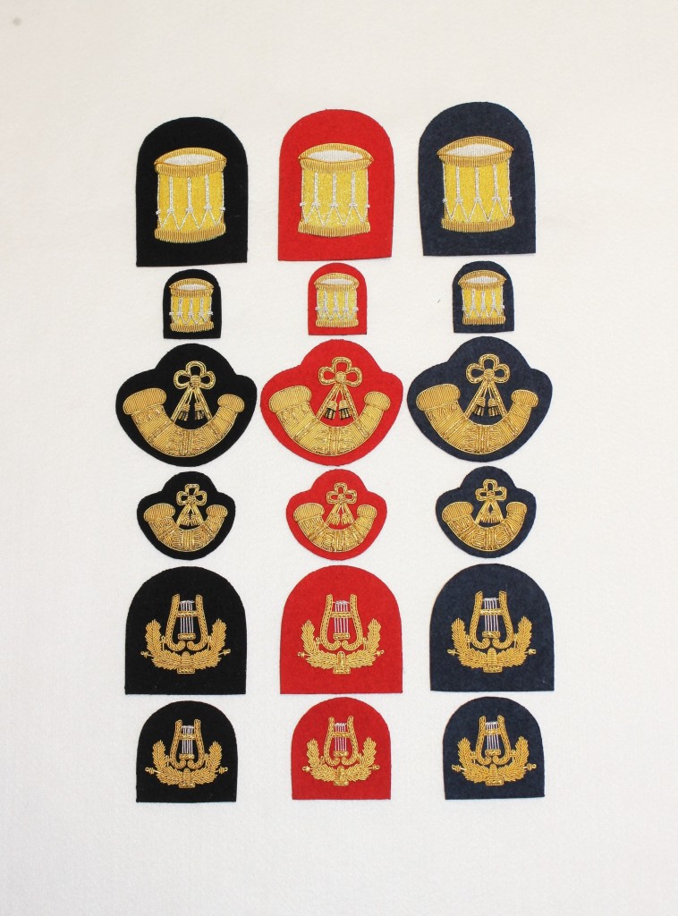 Small Hand Embroidered Drum Badges - The Marching Band Shop