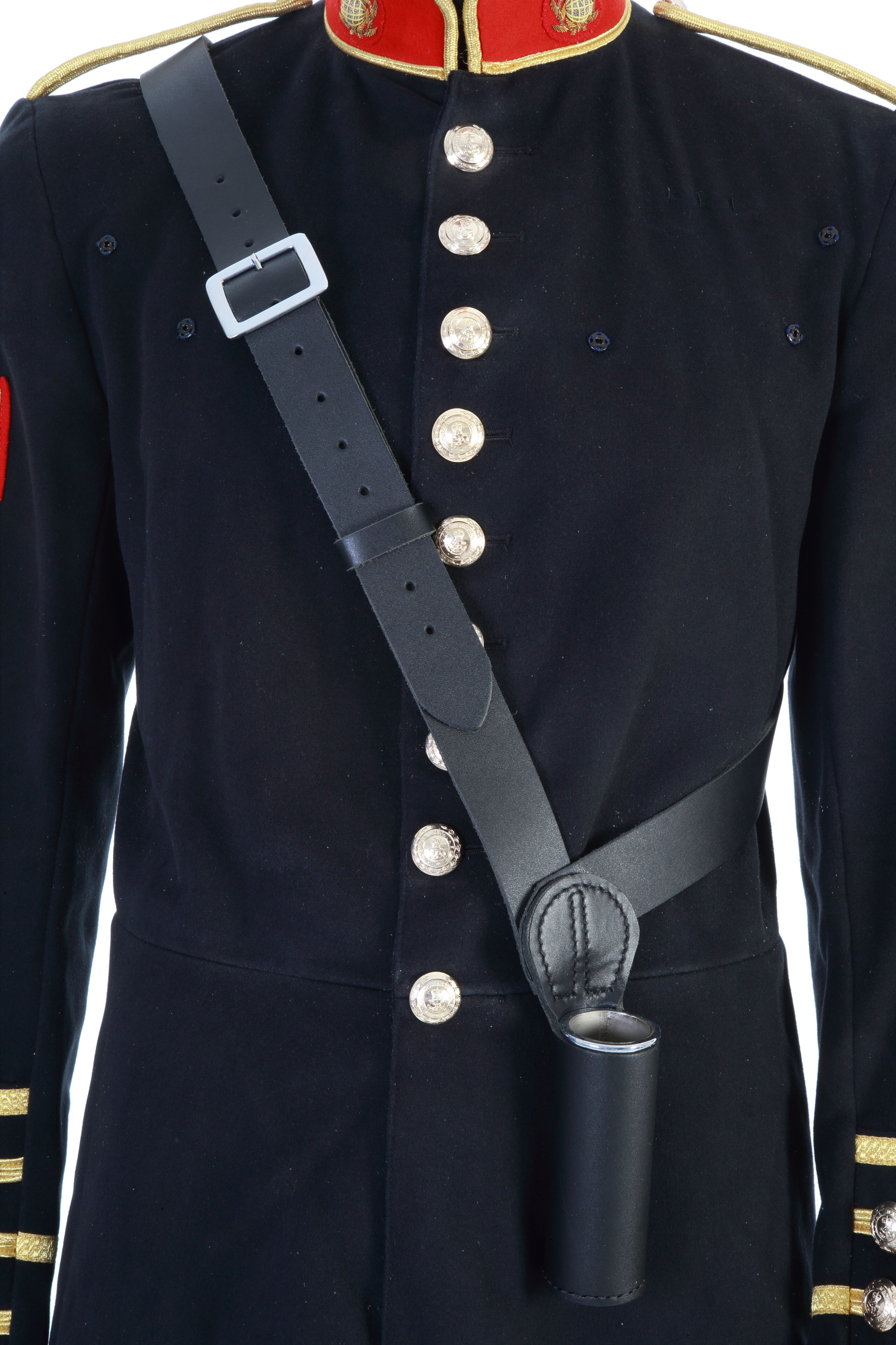 New design Black Leather Flag/Bell Lyre Sling - The Marching Band Shop