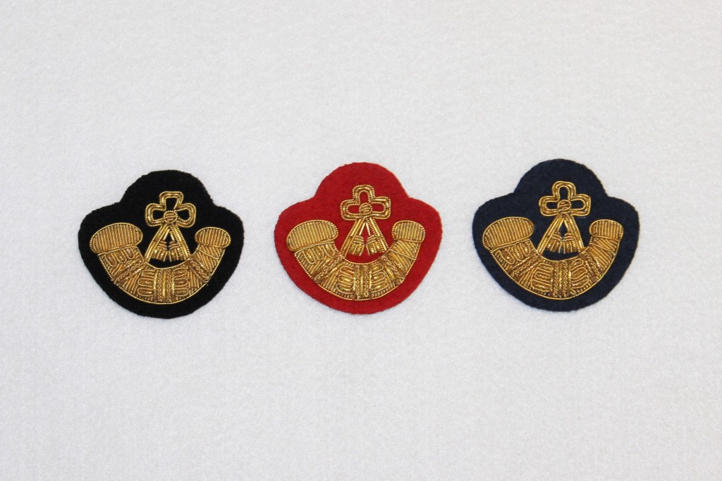 Small Hand Embroidered Bugle Badges - The Marching Band Shop