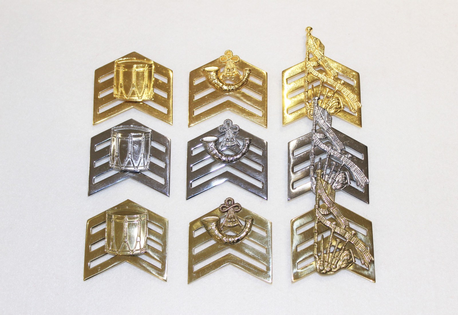 Bugle Major's Wrist Badges, Brass, Chrome & Gold finishes - The ...