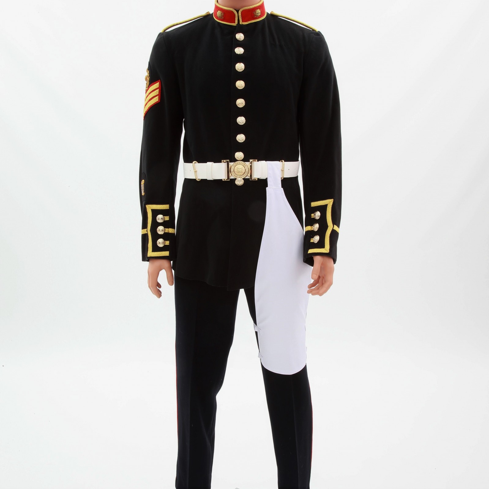 TMBS White Cotton Drummers Leg Apron - The Marching Band Shop