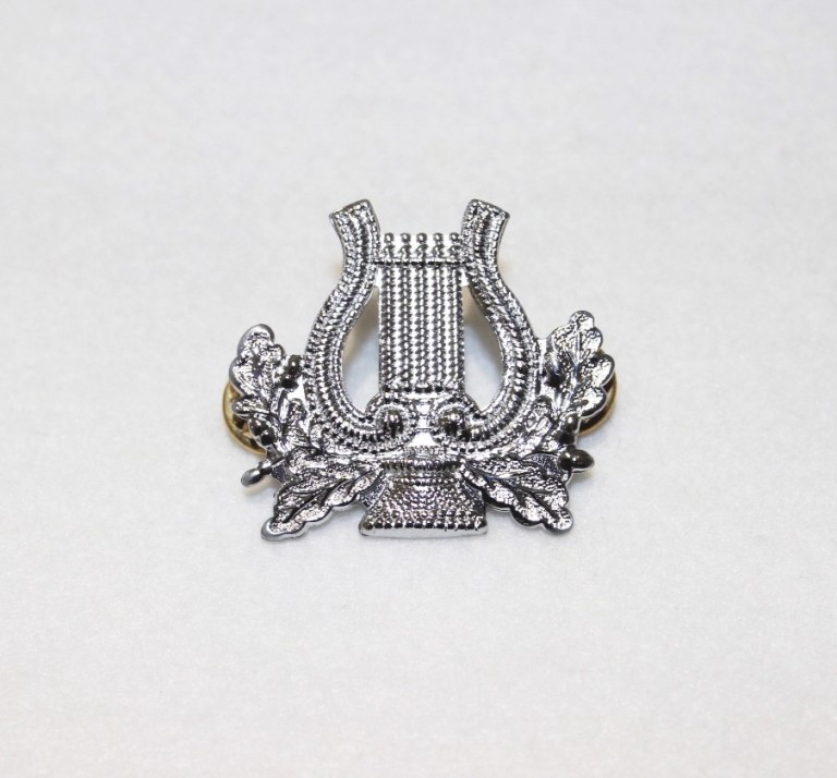 Musicians Lyre Badge offered in a Chrome or Gold finish - The Marching ...