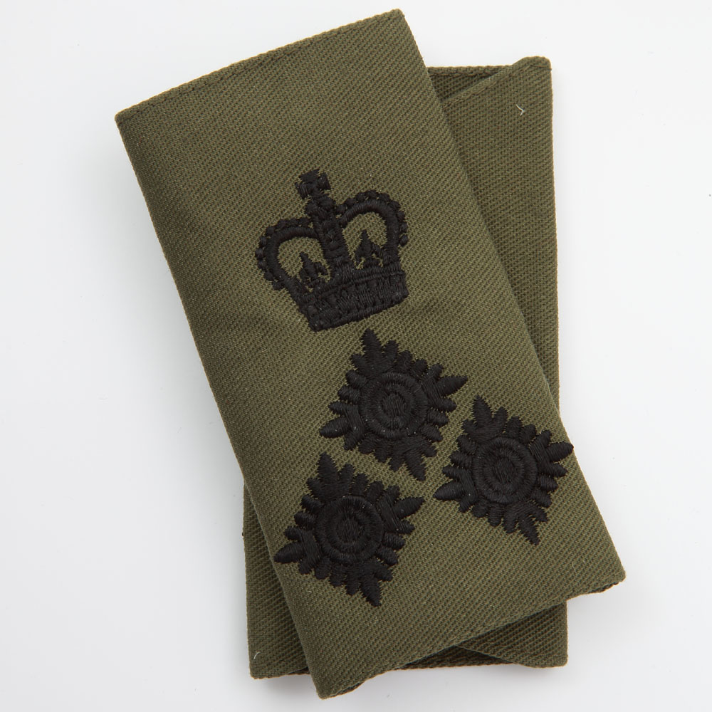 Royal Marine Officers Black on Green Rank Slides (Pair) - The Marching ...