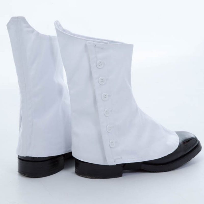 White Cotton 'Spats' with White Buttons - The Marching Band Shop