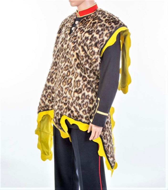 Full Imitation Leopard Print Bass Drummers Apron with Yellow Felt ...
