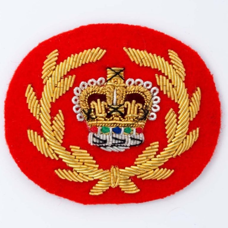 Gold on Red, WO2 'Mess Dress' Badge - The Marching Band Shop