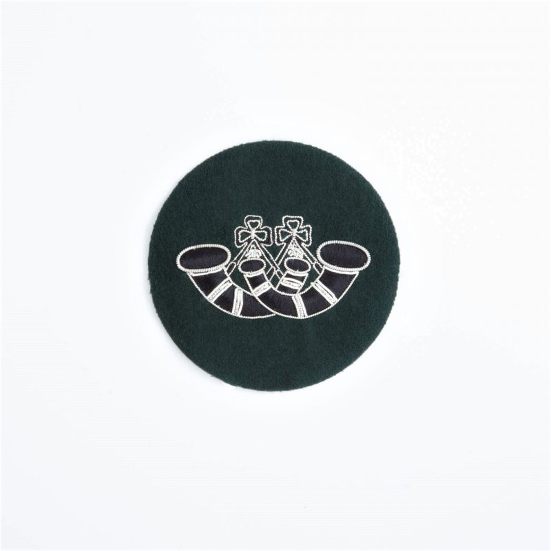 Silver & Black on Green double Bugle Badge - The Marching Band Shop