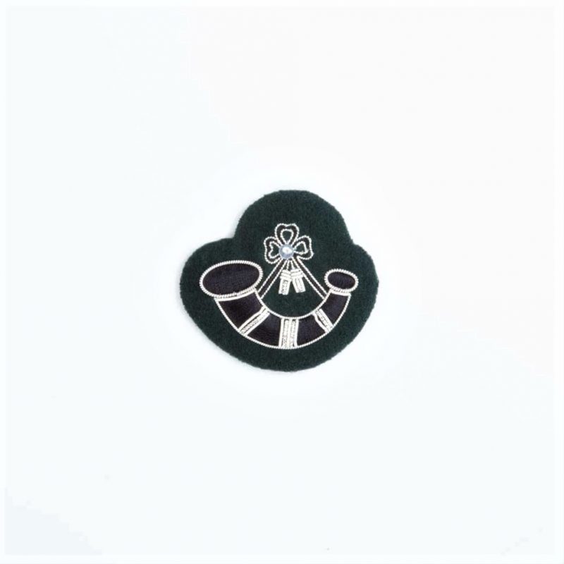 Silver & Black on Green, Bugle Badge - The Marching Band Shop