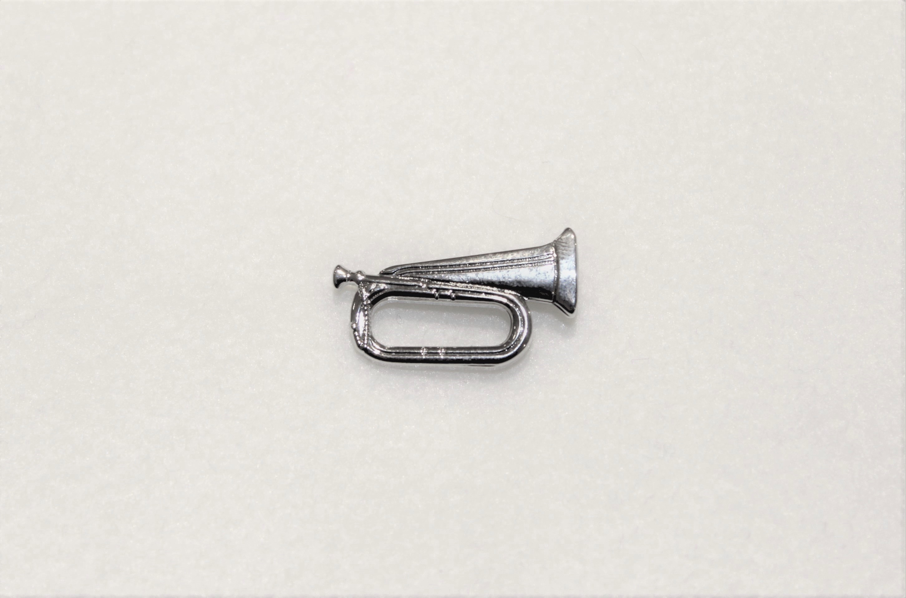 Large Bugle Lapel Badge, Chrome finish (27mm x 15mm) - The Marching ...