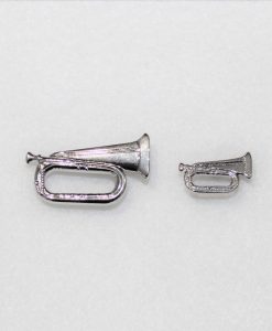 Large Bugle Lapel Badge, Chrome finish (27mm x 15mm) - The Marching ...