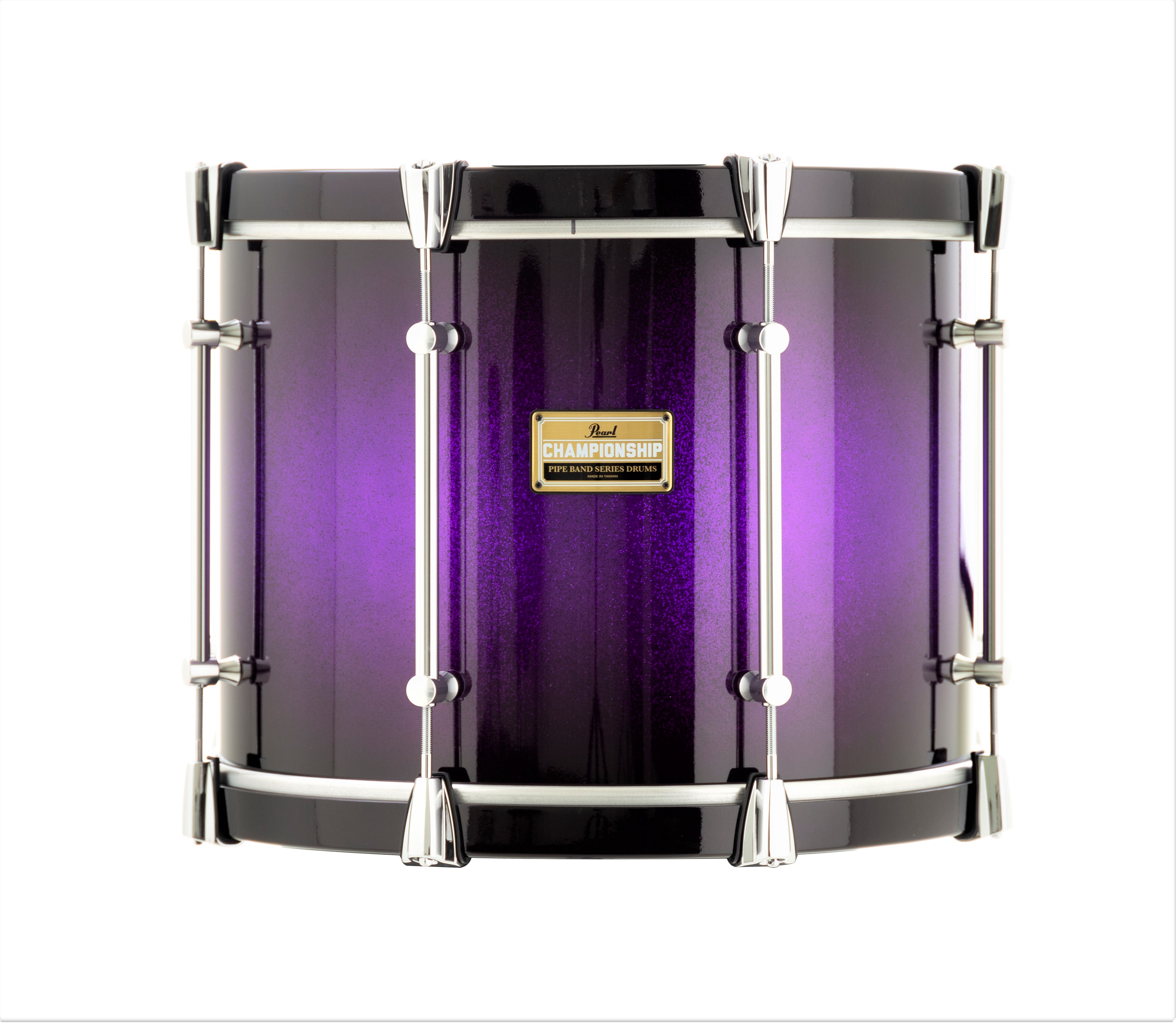 Pearl Pipe Band Series Tenor Drum finished in Purple Sparkle Burst ...