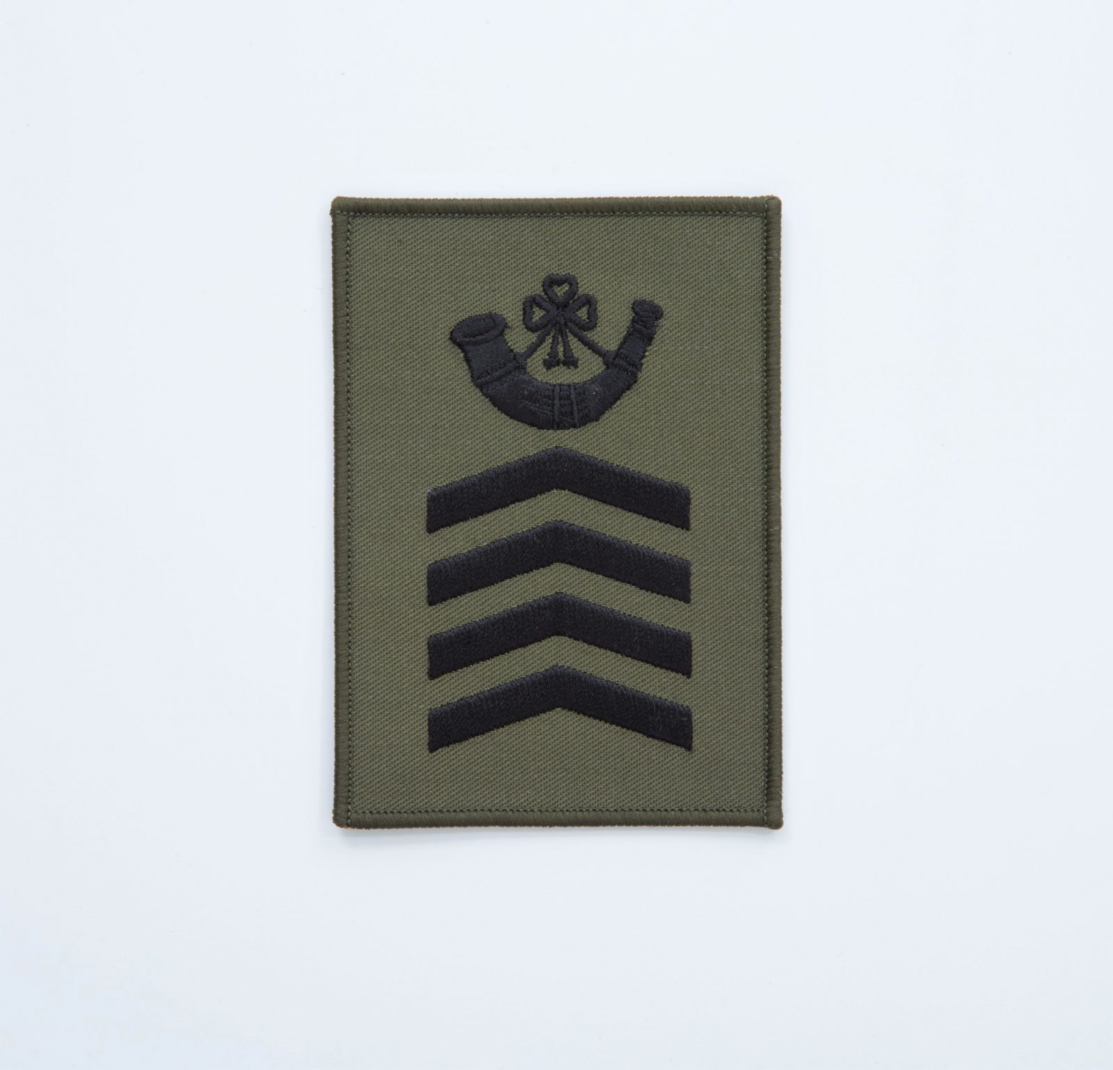 'Bugle Major' Black on Green, JWH (Jumper) Badge - The Marching Band Shop