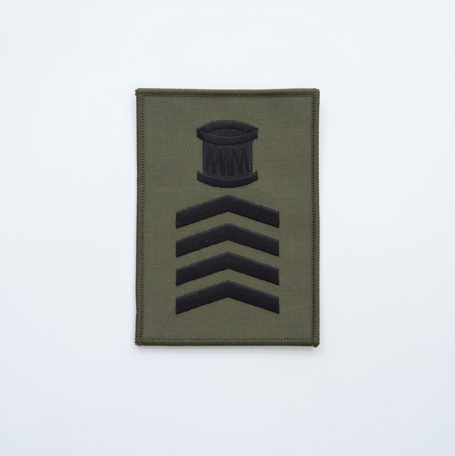 'Bugle Major' Black on Green, JWH (Jumper) Badge - The Marching Band Shop