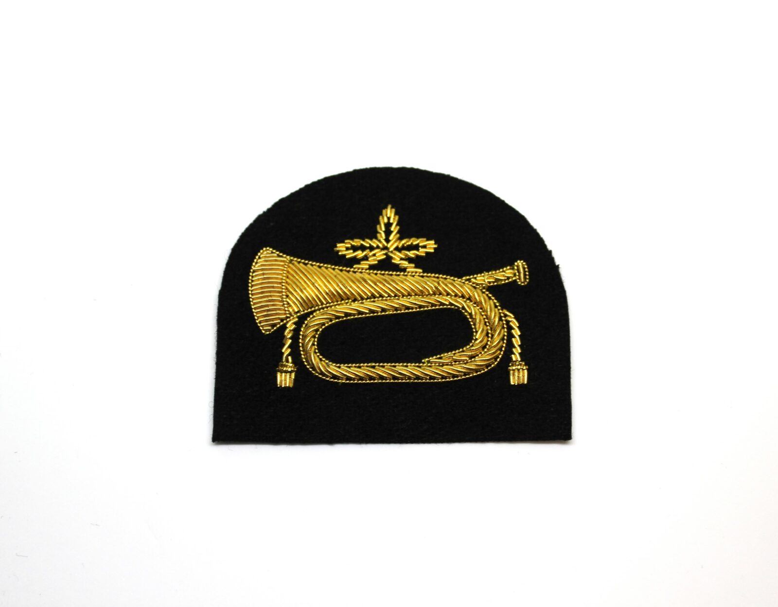 New: Gold on Black, Bugle Badge - The Marching Band Shop