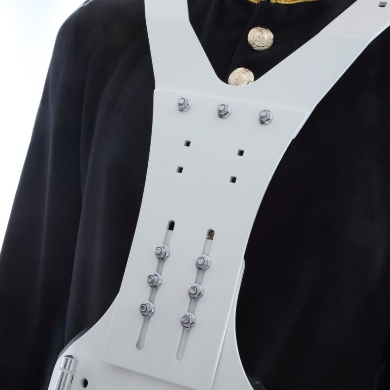 TMBS White Vest style Marching Snare Drum Carrier - The Marching Band Shop